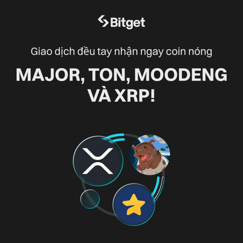 Giao dịch đều tay nhận ngay coin nóng: MAJOR, TON, MOODENG và XRP với Bitget - VNECONOMICS