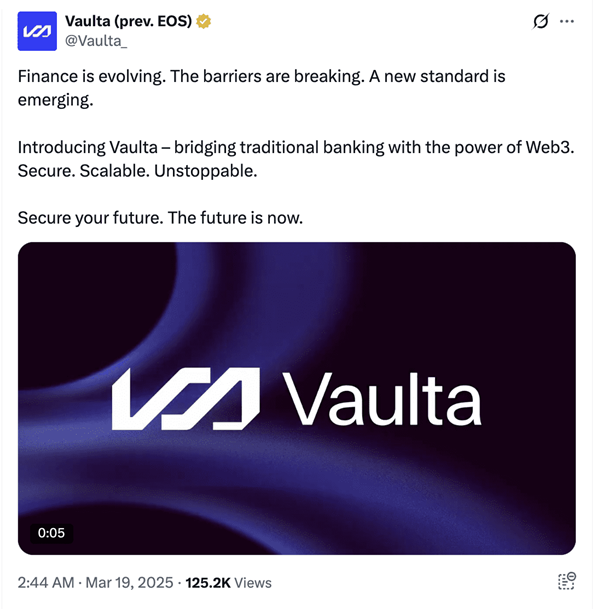 Sự trở lại của tiền điện tử: EOS tăng vọt sau khi đổi tên thành Vaulta - Những điều bạn cần biết ...